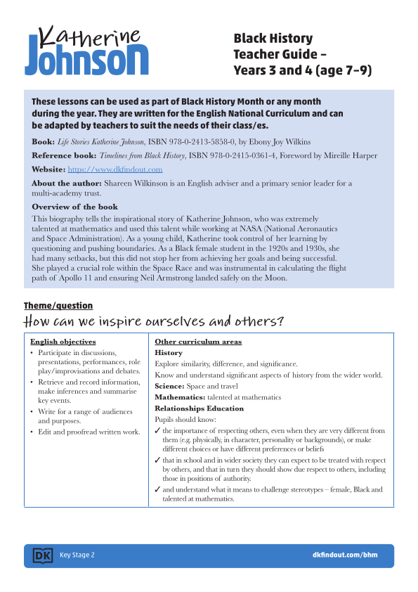 Life Stories Katherine Johnson Lesson Plan