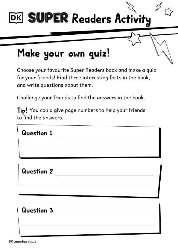 Make Your Own Quiz Activity Sheet