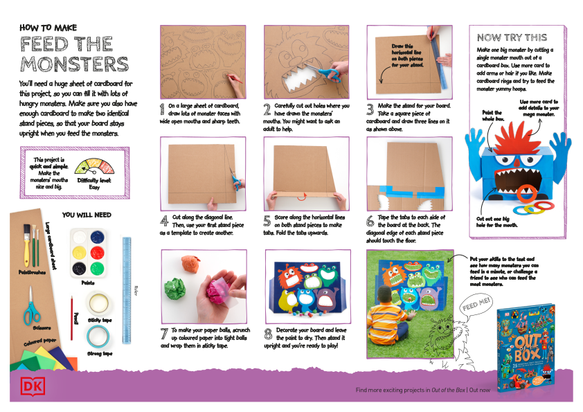 How to Make Feed the Monsters Activity Sheet