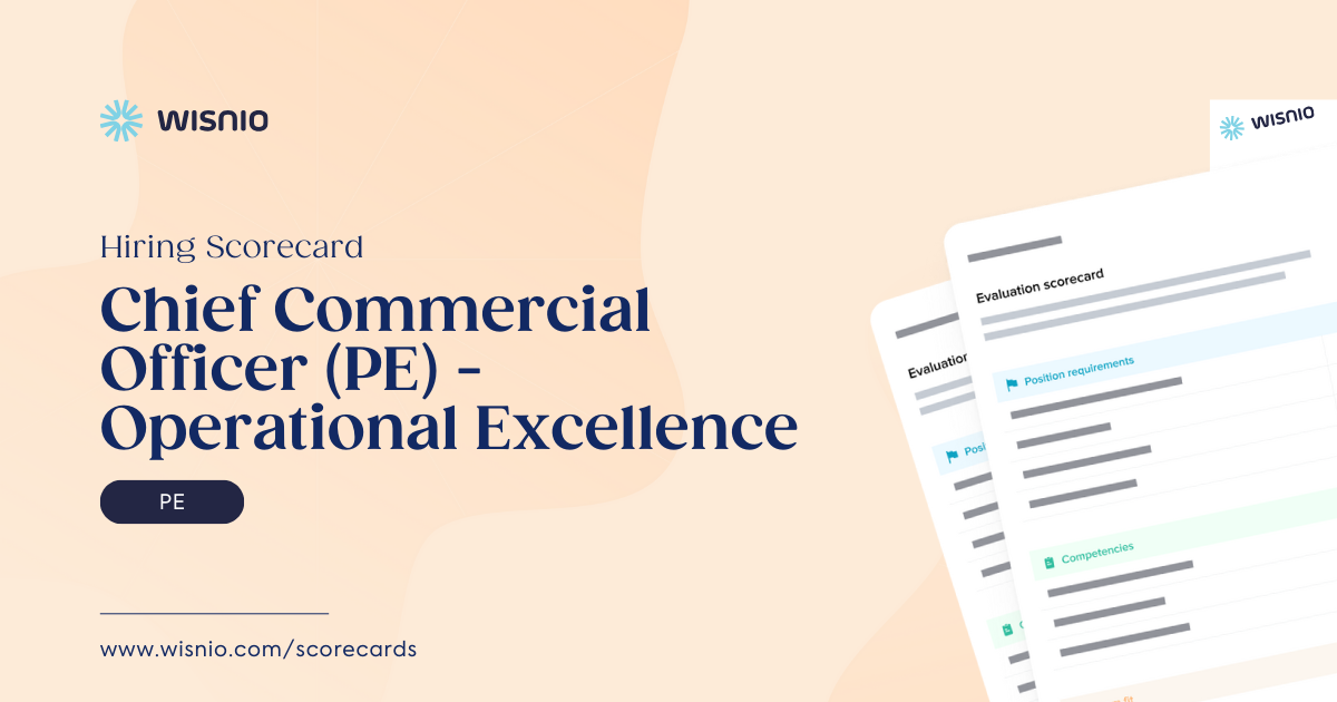 Chief Commercial Officer (PE) - Operational Excellence - Hiring Scorecard
