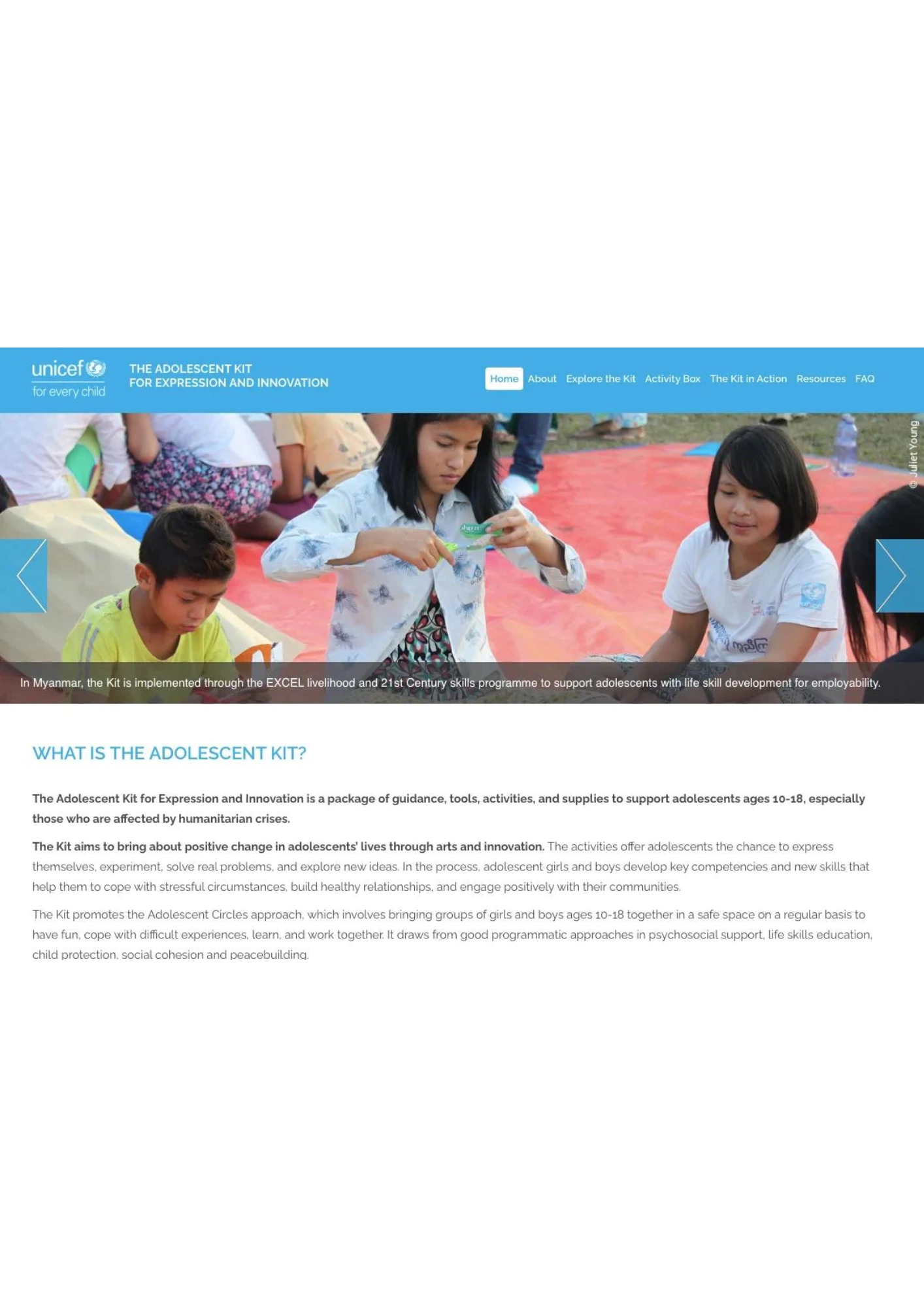 UNICEF Innovations: Adolescent Kit - The Children and Families Mental ...