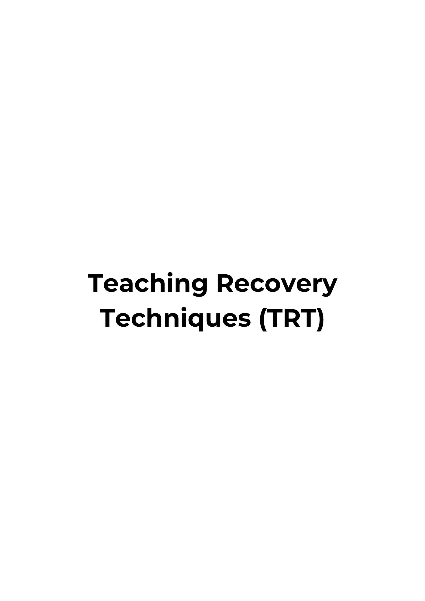 Teaching Recovery Techniques (TRT) - Repository of Scalable ...