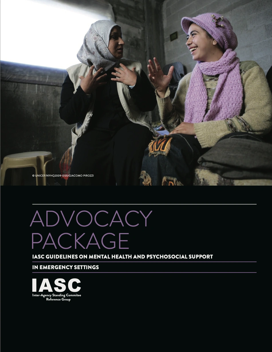 IASC MHPSS Guidelines on Mental Health and Psychosocial Support ...
