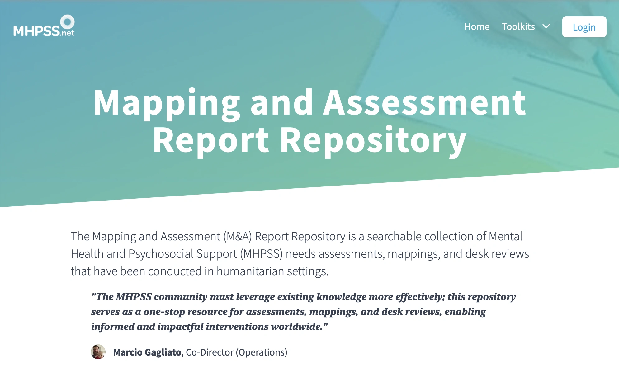 Mapping and Assessment Report Repository - Emergency Toolkit - The ...