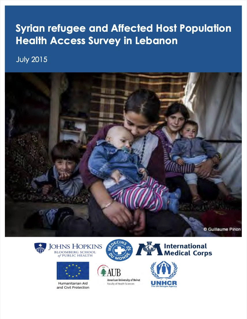 Syrian refugee and affected host population health access survey in ...