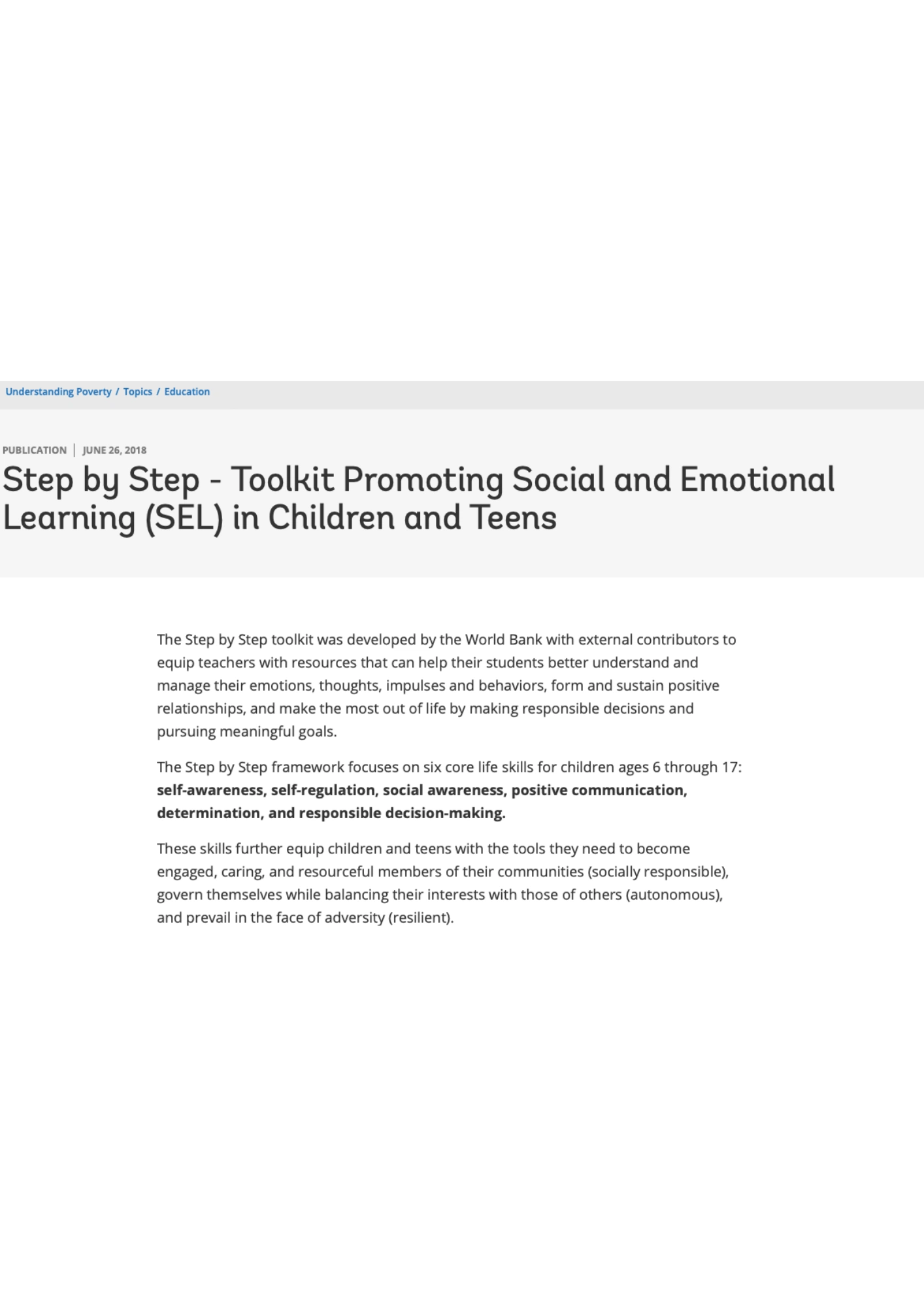 Step by Step Toolkit Promoting Social and Emotional Learning (SEL) in ...
