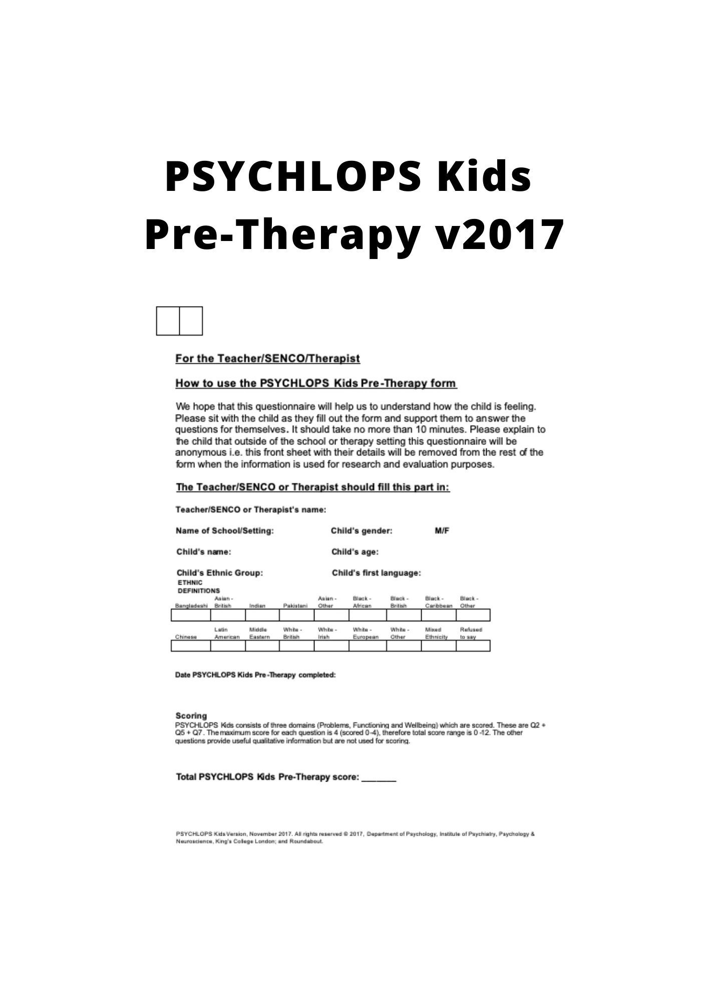 PSYCHLOPS KIDS PRE-THERAPY V2017 - IASC MHPSS M&E FRAMEWORK MOV Toolkit ...