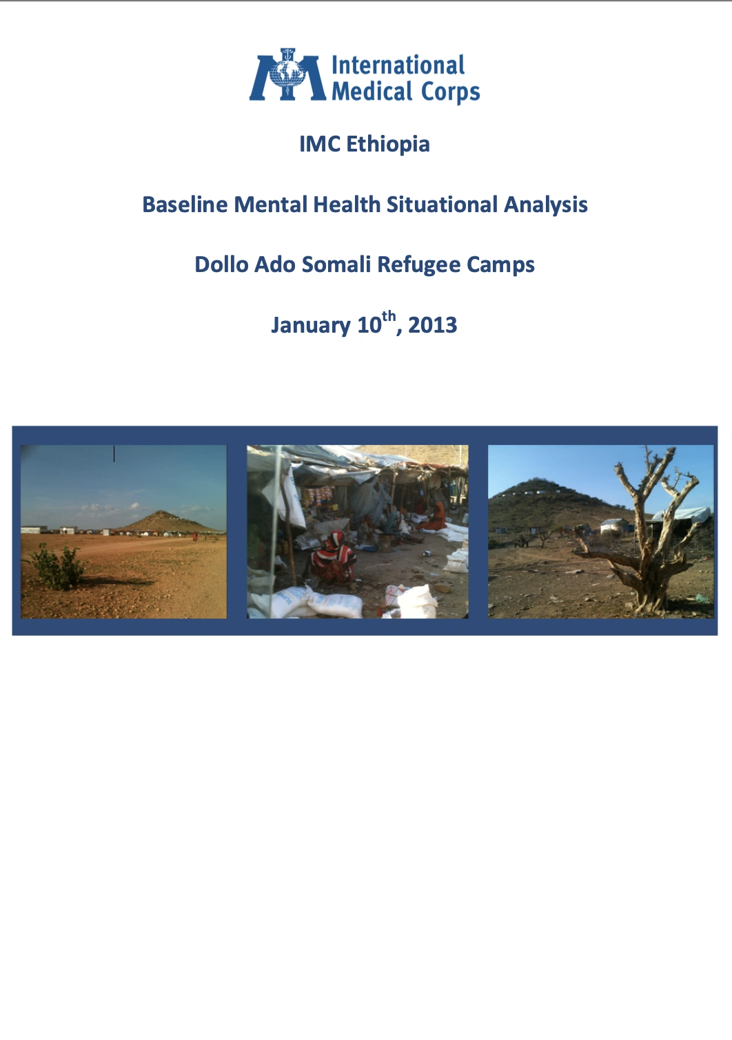 IMC Ethiopia baseline MH situational analysis: Dollo Ado Somali Refugee ...