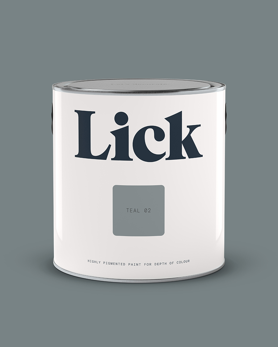 Teal 02: Mid Blue Grey Teal Paint - Matt Emulsion Paint | Lick