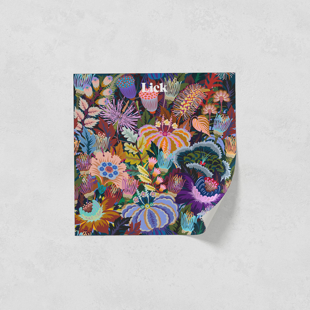 Mars Meadow 01: Orange Floral - Wallpaper Sample | Lick