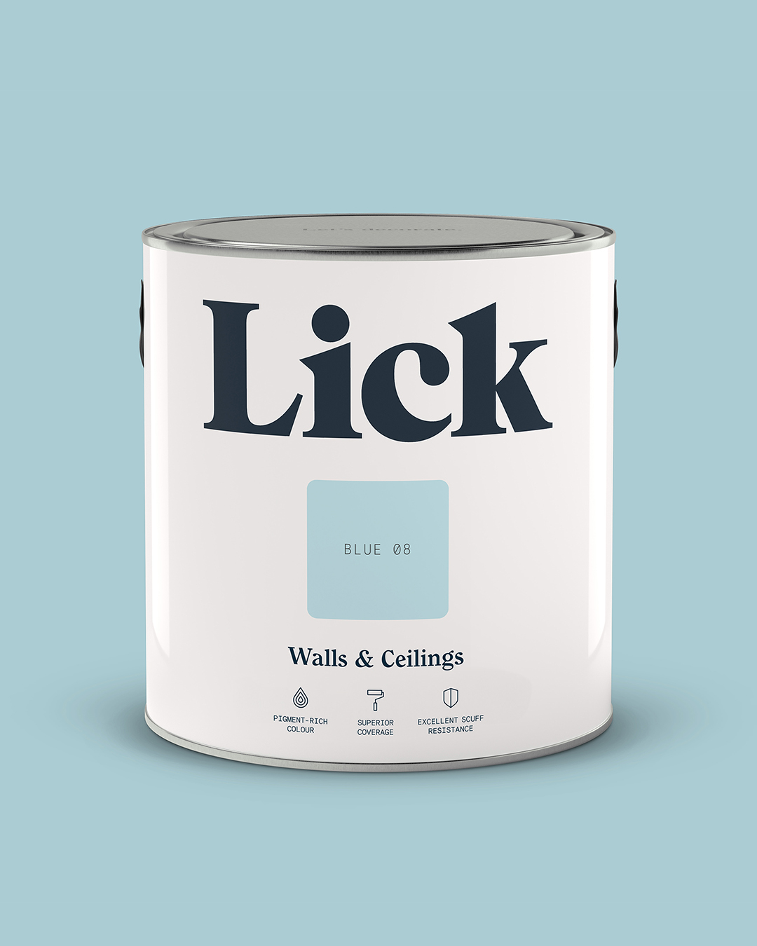 Blue 08: Sky Baby Blue Paint - Matt Emulsion Paint | Lick