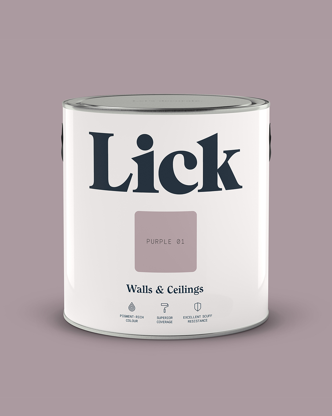 Purple 01: Lilac Purple Paint - Matt Emulsion Paint | Lick