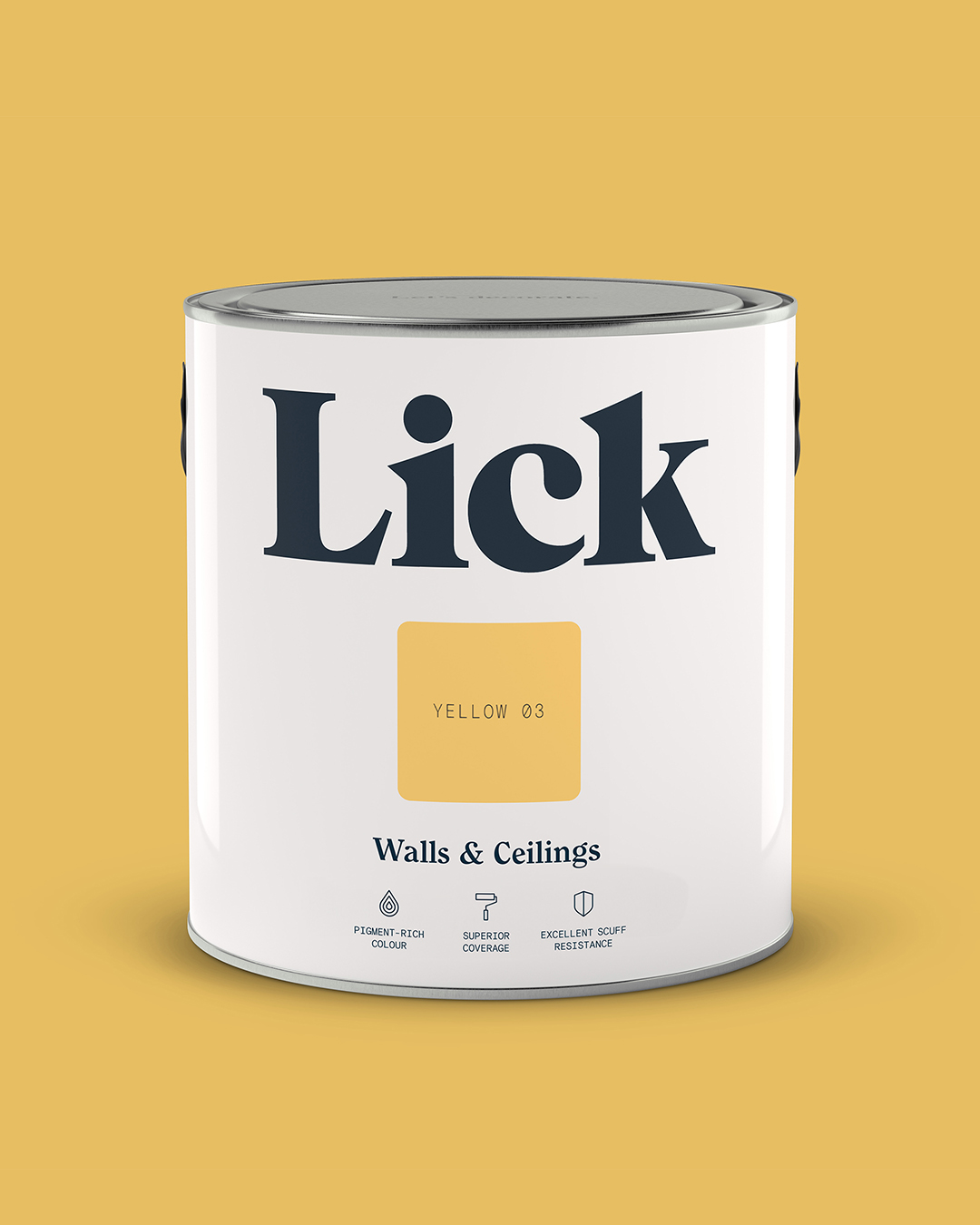 Yellow 03: Warm Sunset Yellow Paint - Matt Emulsion Paint | Lick