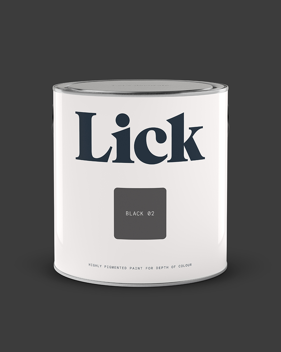 Black 02: Dark Velvet Black Paint - Matt Emulsion Paint | Lick