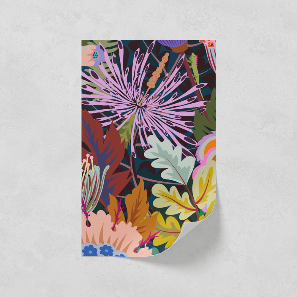 Mars Meadow 01 Wallpaper Sample: Orange Florals | Lick