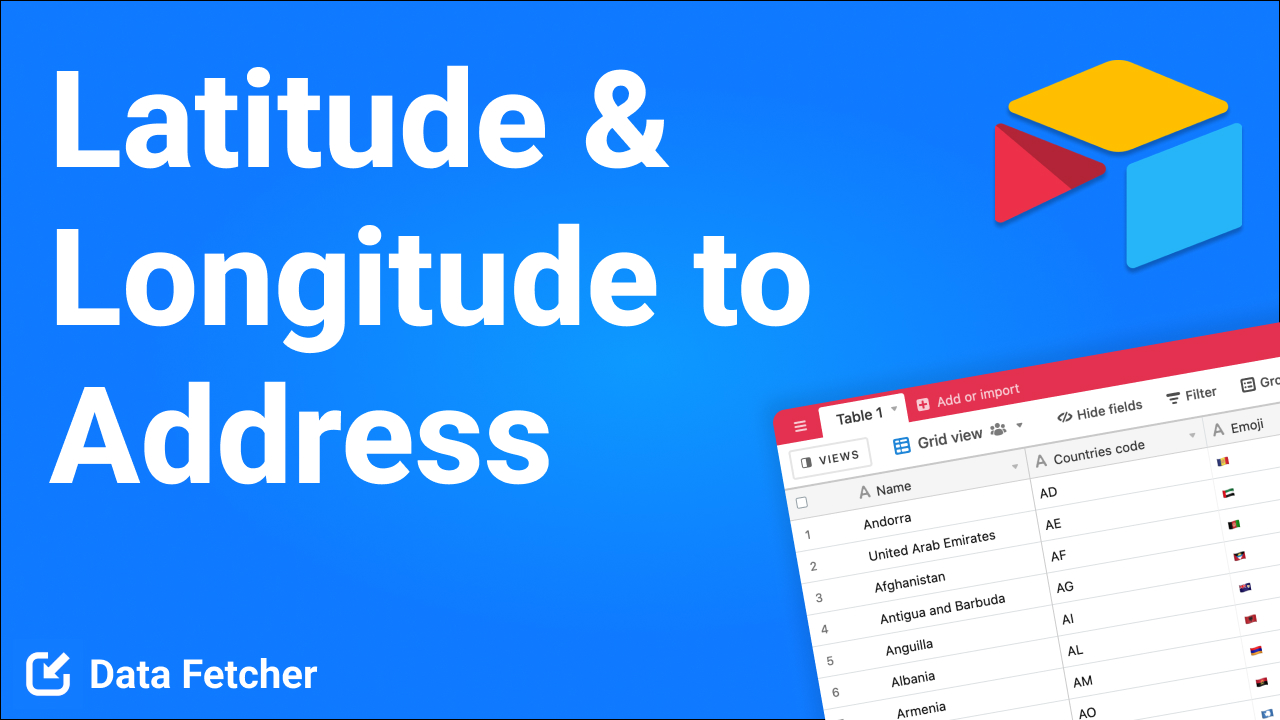 Convert Latitude & Longitude to Address in Airtable using Google Maps API